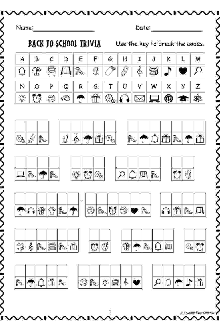 Back to School with Exciting Cryptogram Code Breaker Activities ...