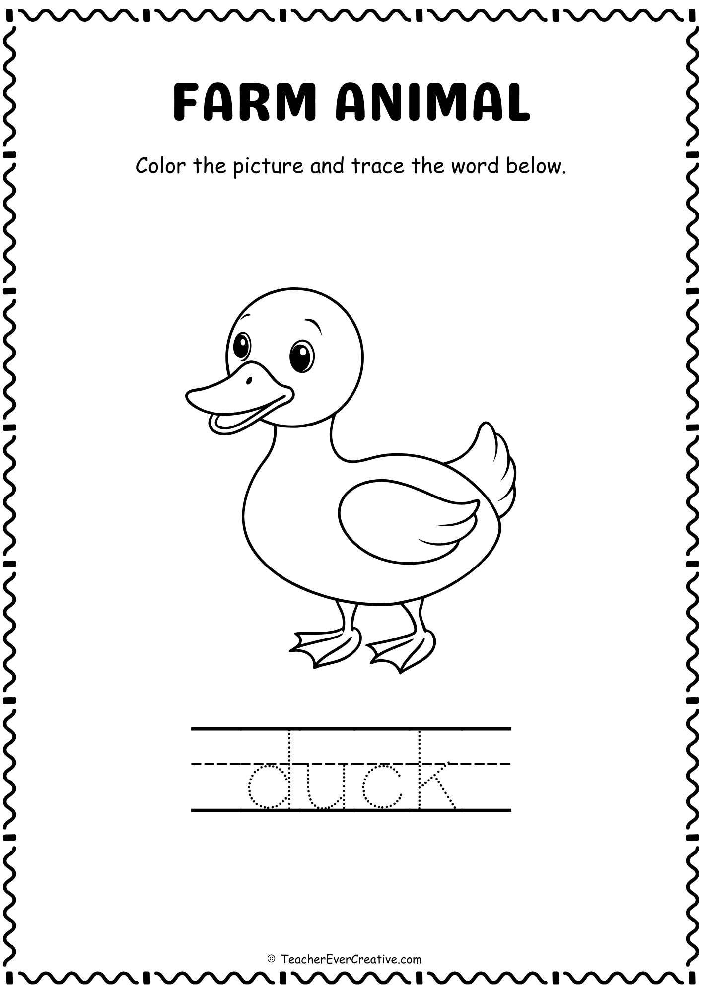 Farm Animals Coloring Pages for Kids FREE Printables ...