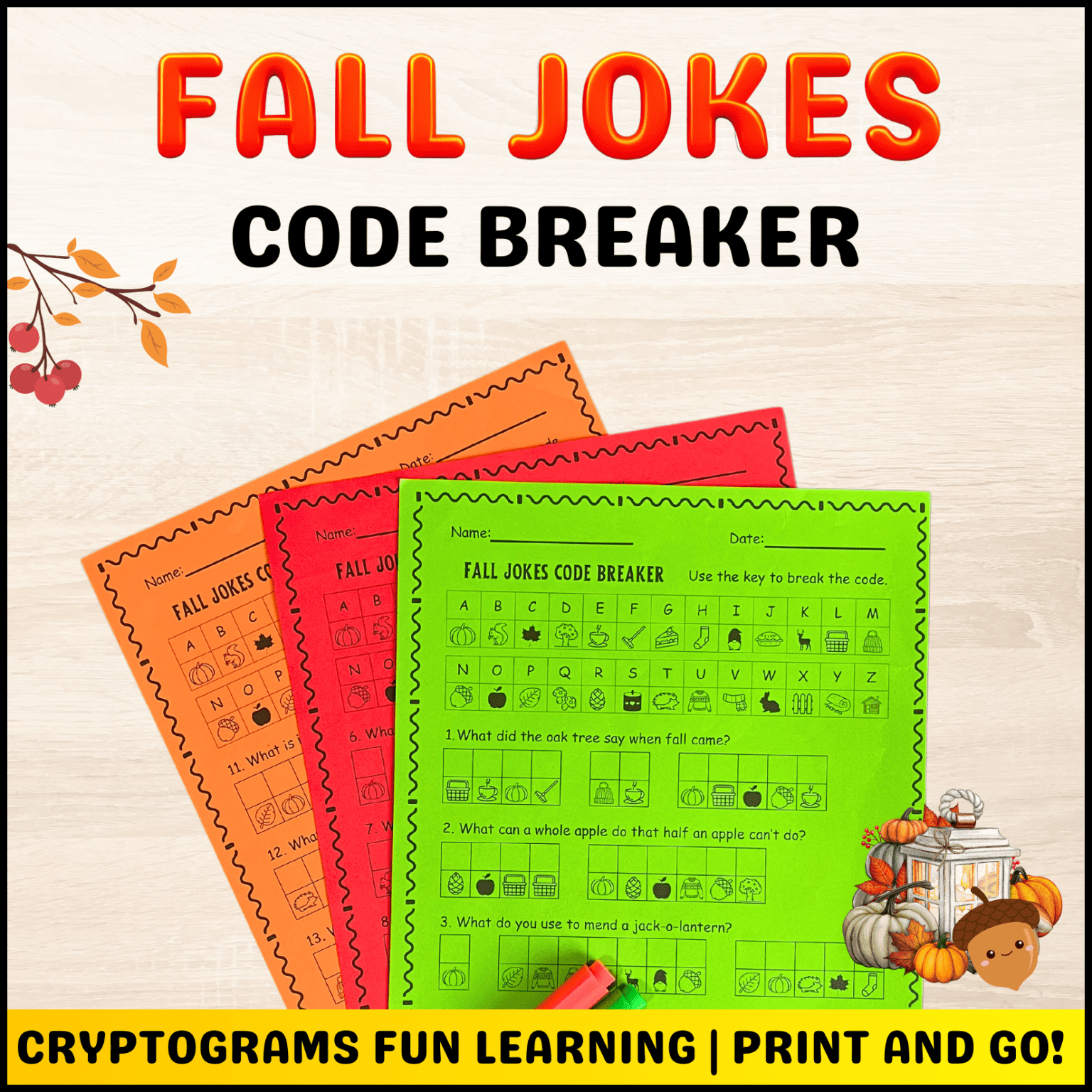 Free School Jokes Code Breaker Activity for Kids - teacherevercreative.com