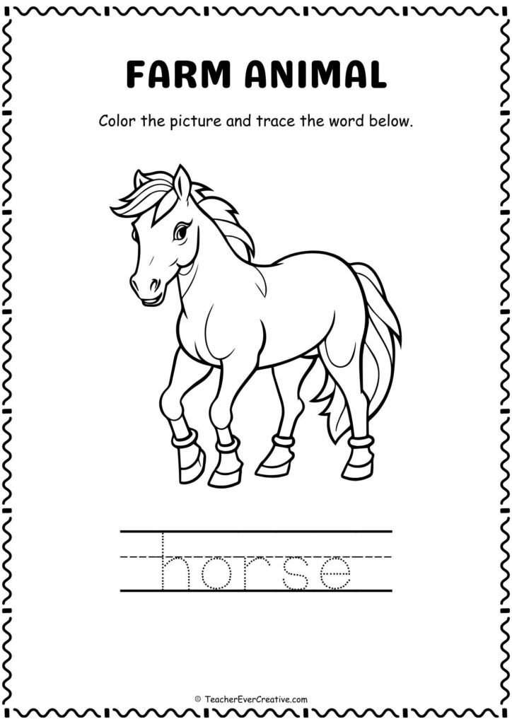 Farm Animals Coloring Pages for Kids FREE Printables ...