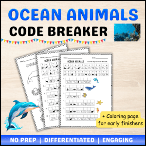 Ocean Animals Exciting Cryptogram Worksheets for Kids ...