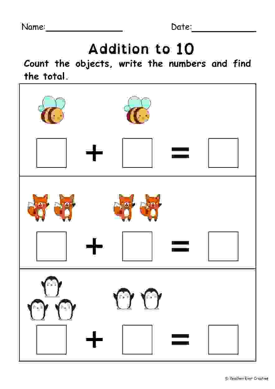 Free Addition and Subtraction within 10 Worksheets SPED ...