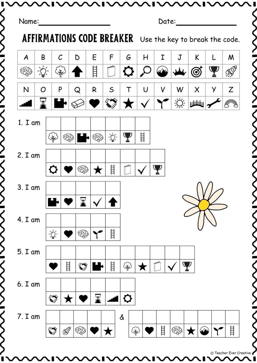 Affirmations Code Breaker Boost Positivity in Your Classroom ...