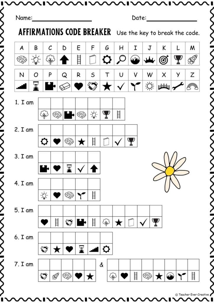 Affirmations Code Breaker Boost Positivity in Your Classroom ...