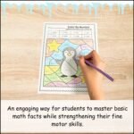 Winter Color By Number Addition and Subtraction within 10