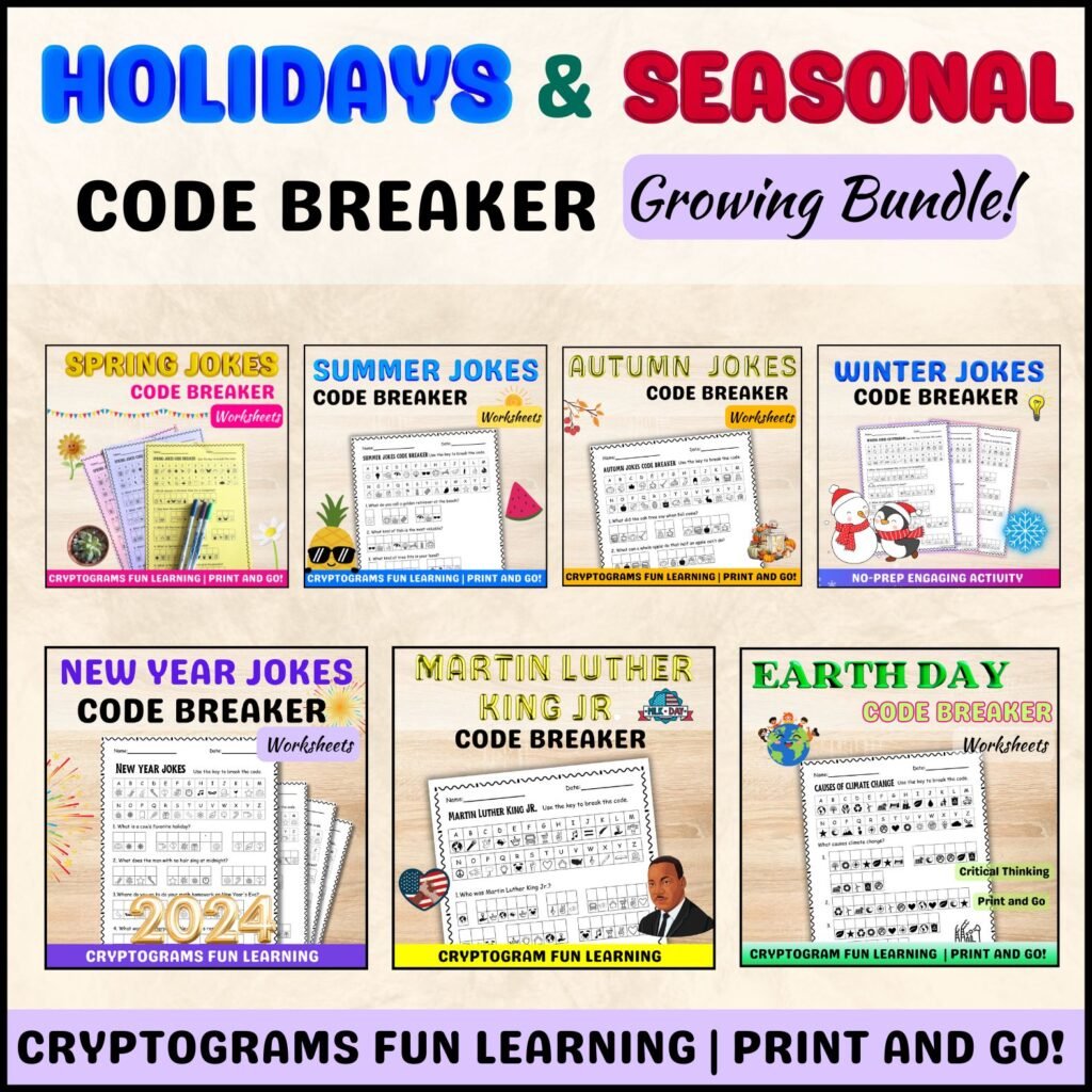 Code Breaker Cryptogram Activity for Kids - teacherevercreative.com