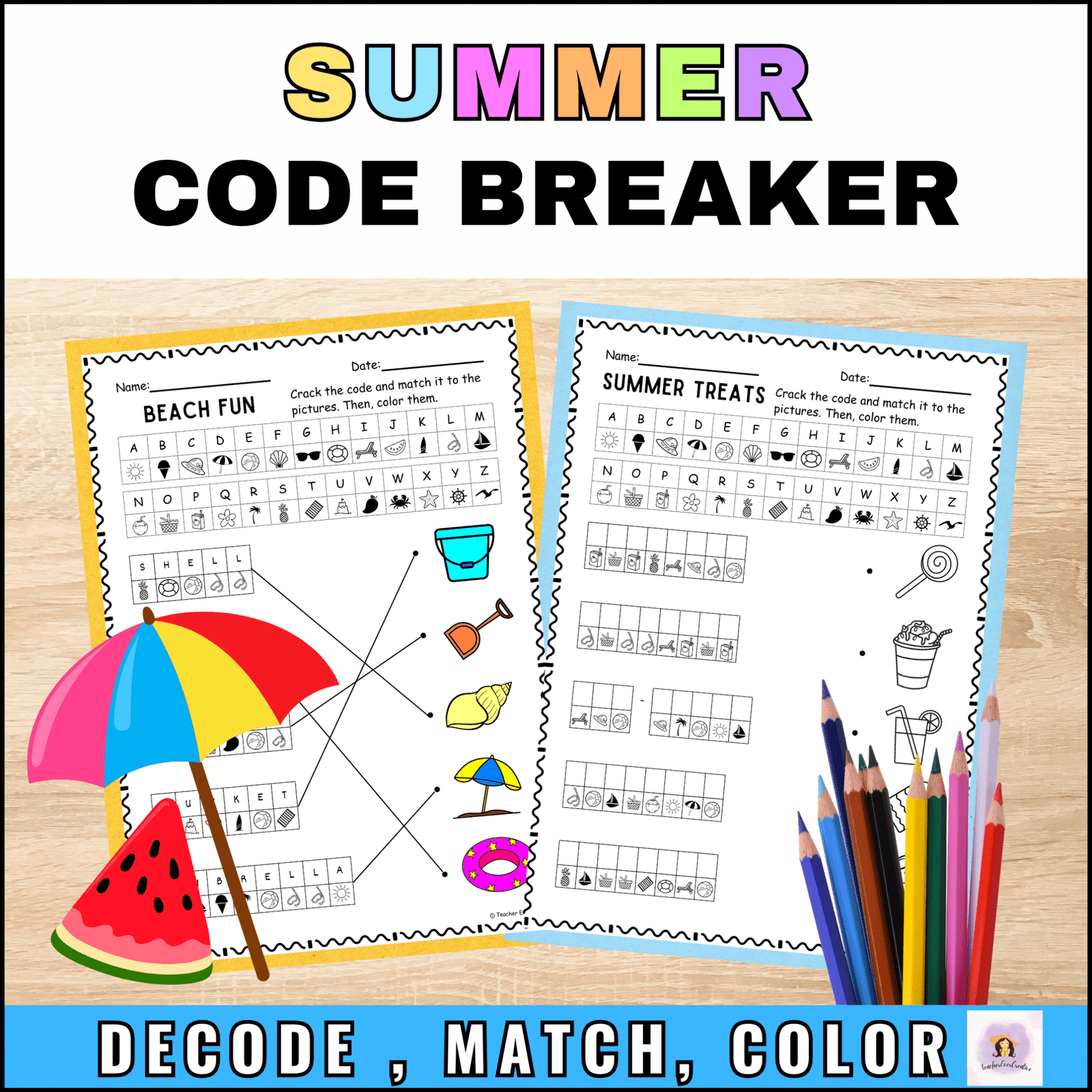 Summer Code Breaker Freebie on Sun Safety for Exciting Summer ...