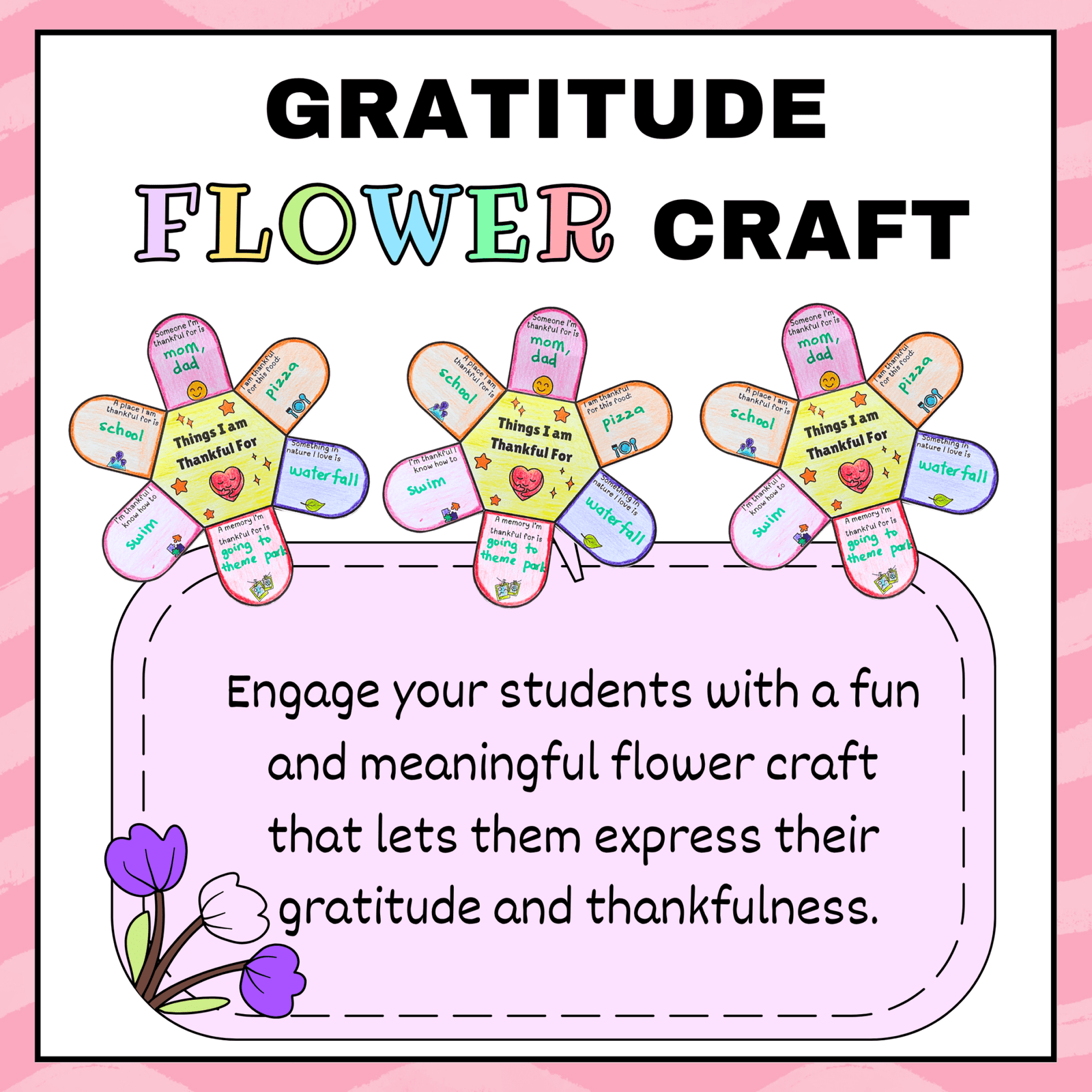 Gratitude Flower Craft Exciting Activity for Kids Elementary ...