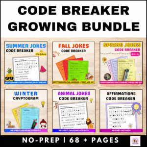 Easy Cryptograms for Kids - teacherevercreative.com