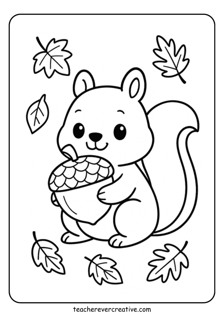 Fall Coloring Pages for Kids Free Printable - teacherevercreative.com