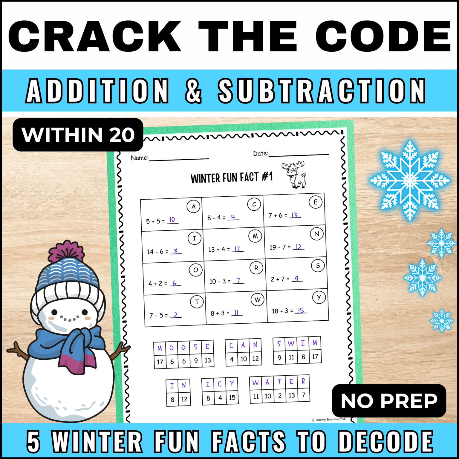 Free Winter Worksheets and Printables for Kids - teacherevercreative.com