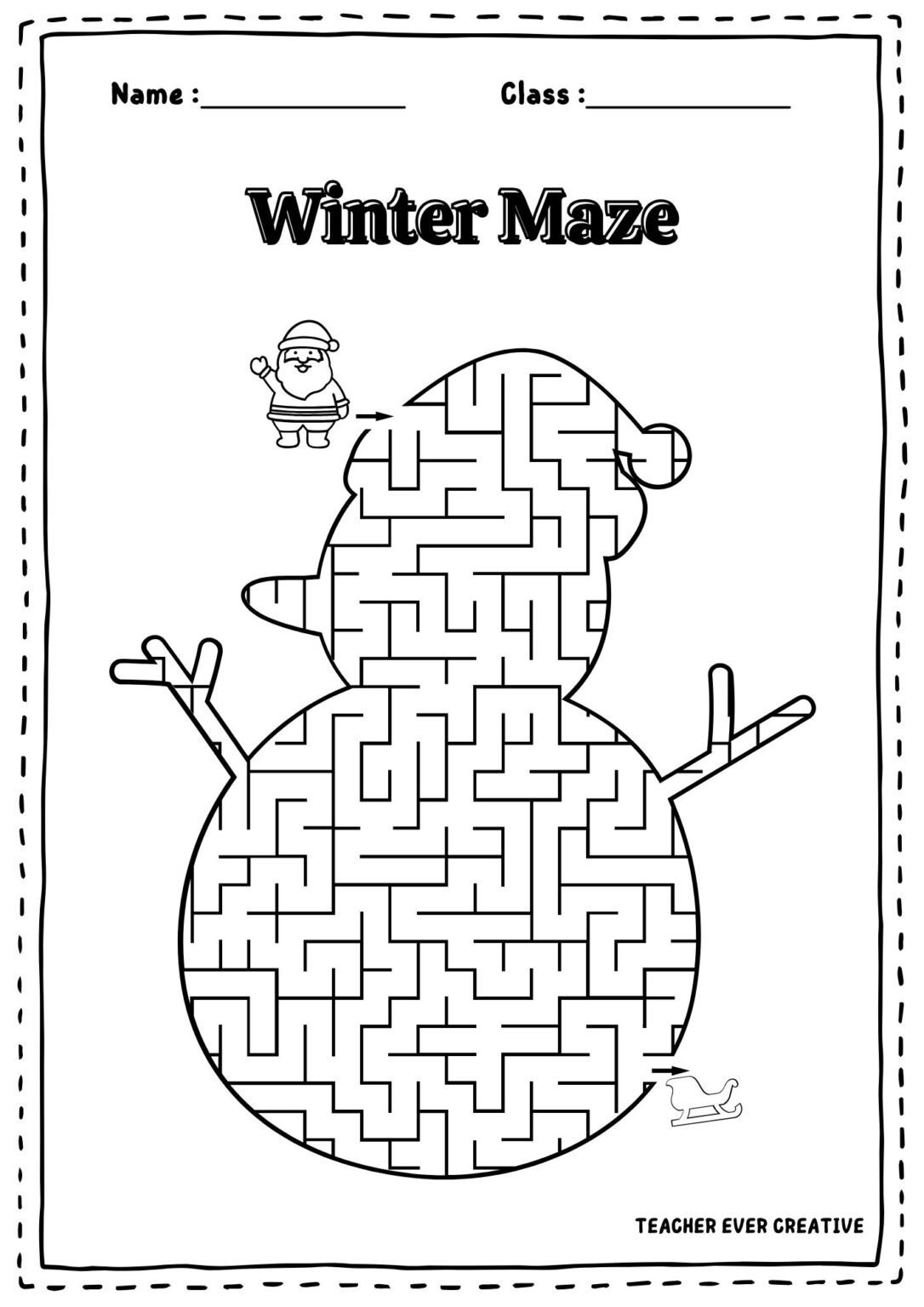 Free Winter Worksheets and Printables for Kids - teacherevercreative.com