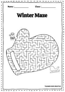 Free Winter Worksheets and Printables for Kids - teacherevercreative.com