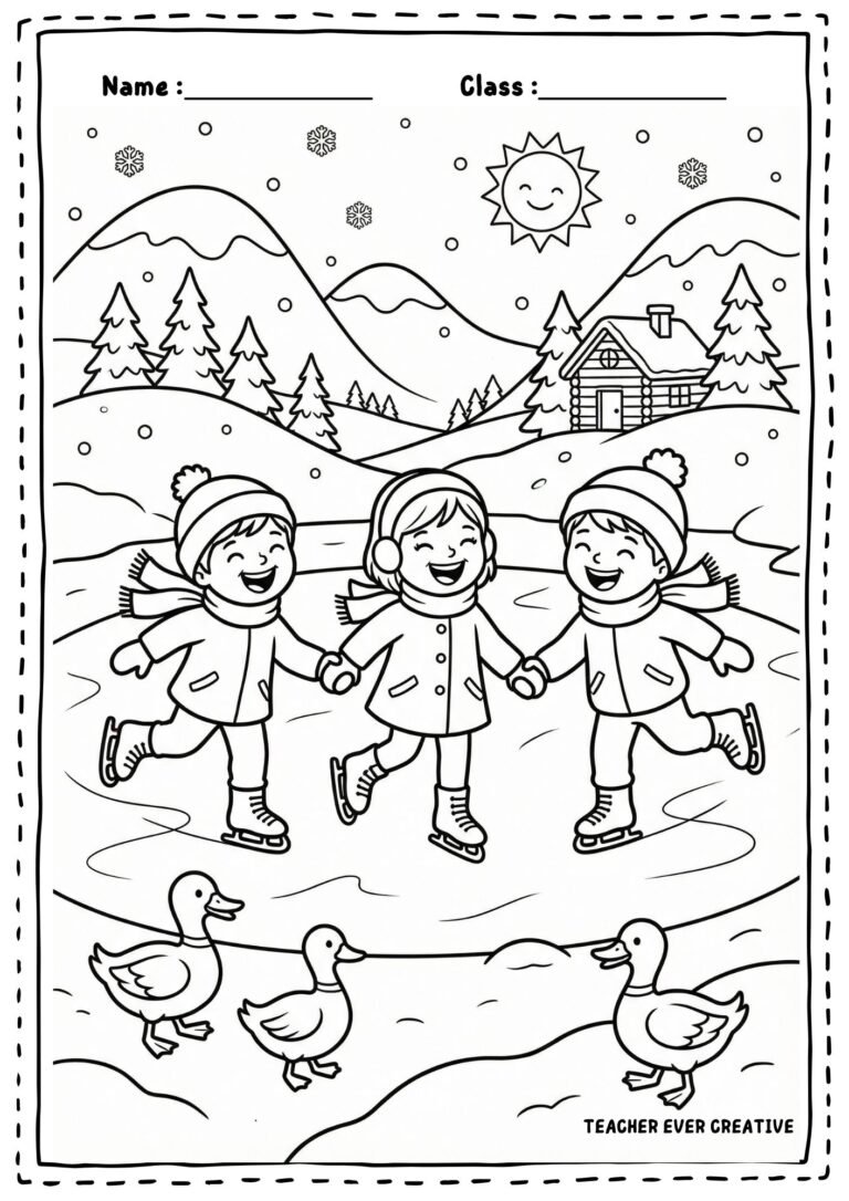 Free Winter Worksheets and Printables for Kids - teacherevercreative.com