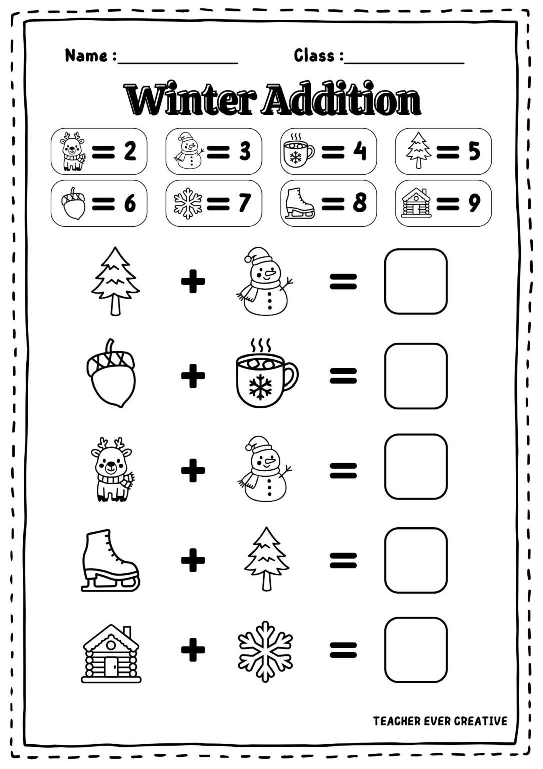 Free Winter Worksheets and Printables for Kids - teacherevercreative.com