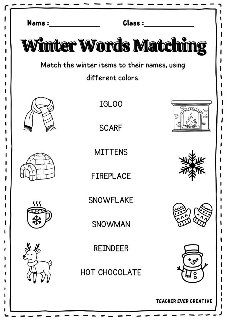 Free Winter Worksheets and Printables for Kids - teacherevercreative.com